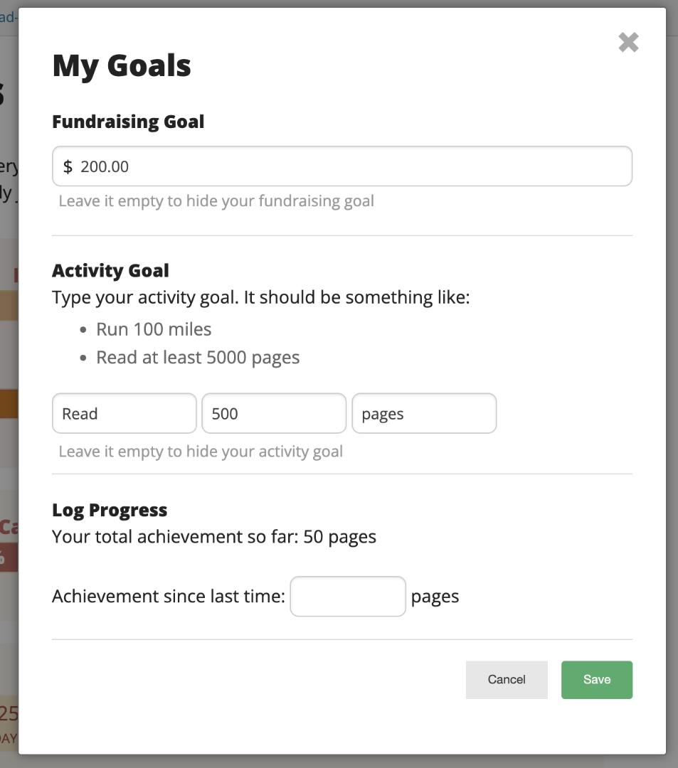 Individual Student Pages include Fundraising Thermometers and ...